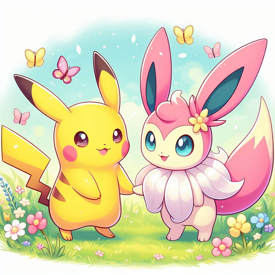 Pikachu X Sylveon By Atomcrosshuy2022 On Deviantart