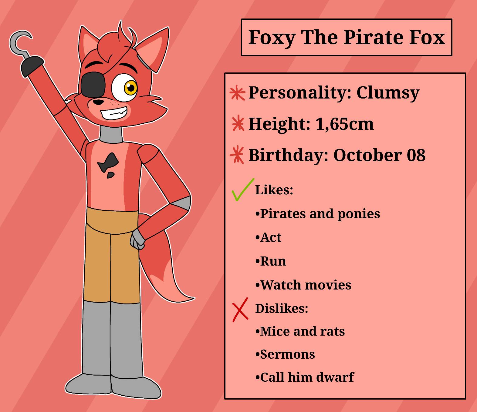 Foxy The Pirate Fox Description By Bunnycake17 On Deviantart