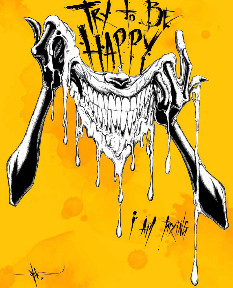 The Dark Art Of Shawn Coss Try To Be Happy By Eolmedillo On Deviantart