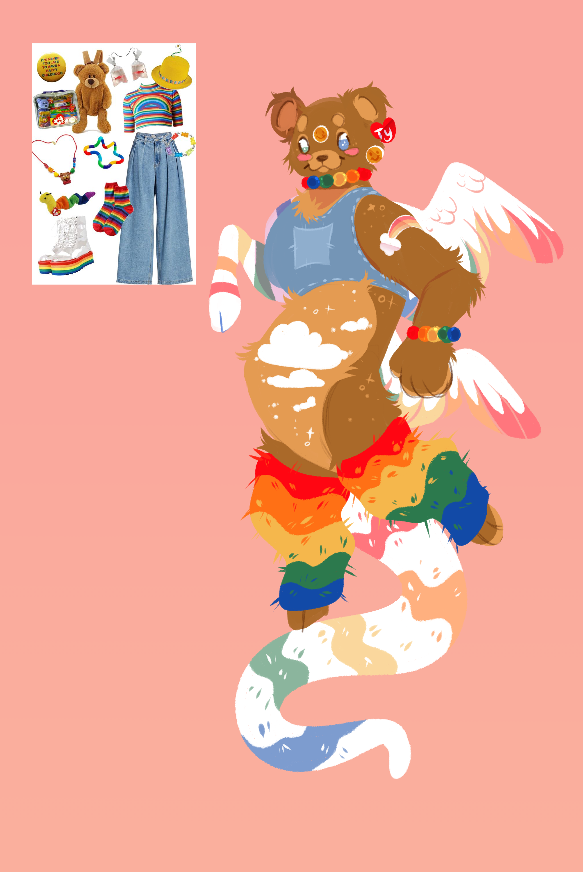 Rainbow Teddy Bear Adopt Open By Glorymoon On Deviantart