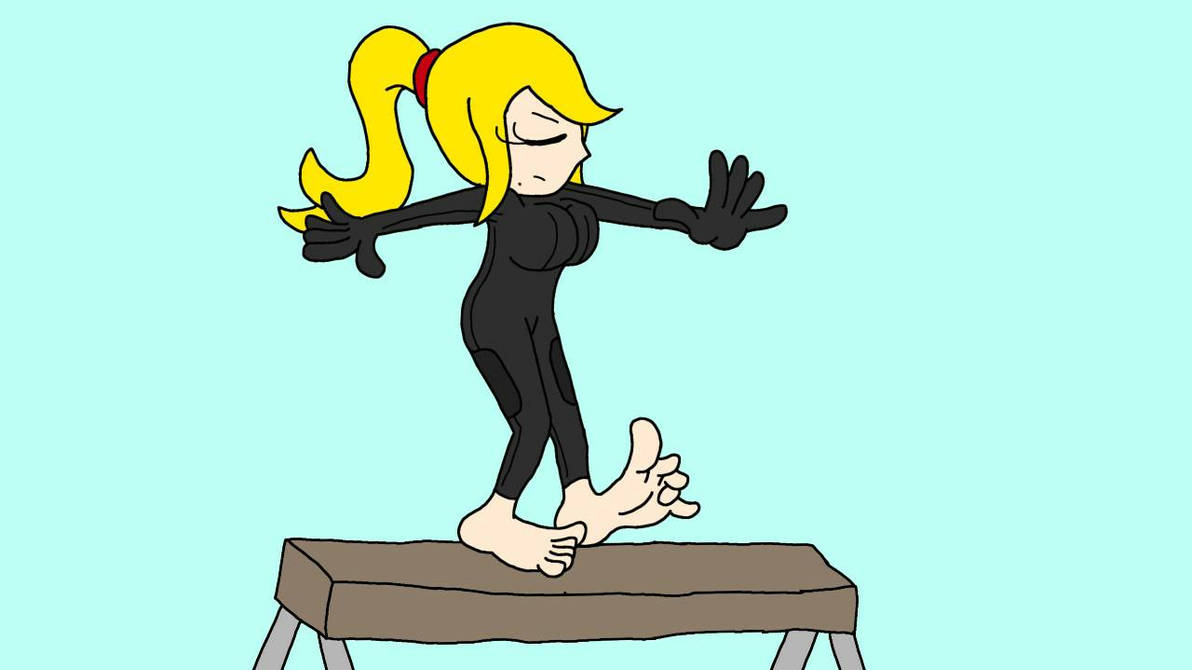 Zero Suit Samus On Balance Beam Black Suit By Asdh On Deviantart