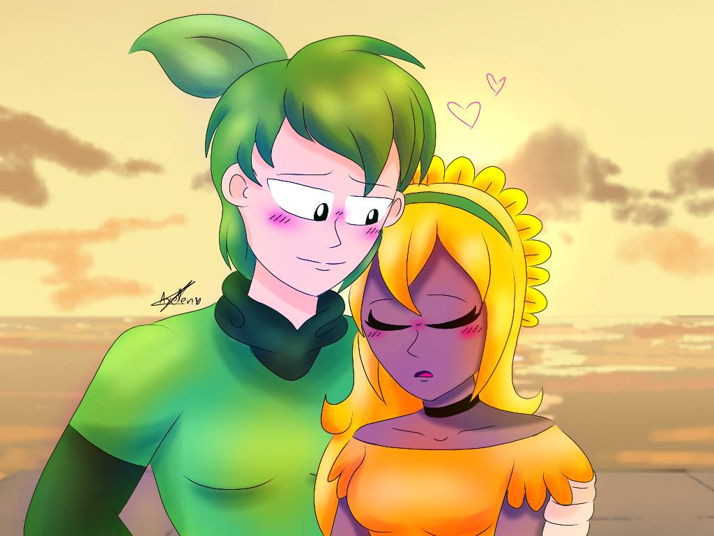 Peashooter X Sunflower Human Ver By Ayelendropyt On Deviantart
