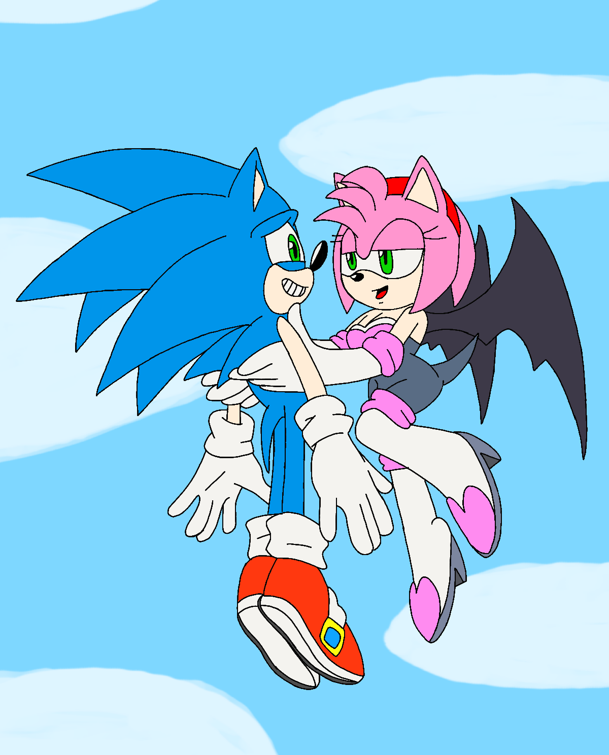 Amy Rouge Flies With Sonic The Hedgehog By Crawfordjenny On Deviantart