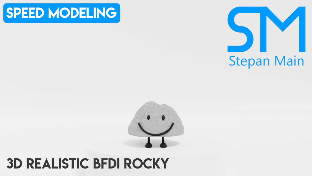 3d Realistic Bfdi Rocky In Blender By Stepan Main On Deviantart