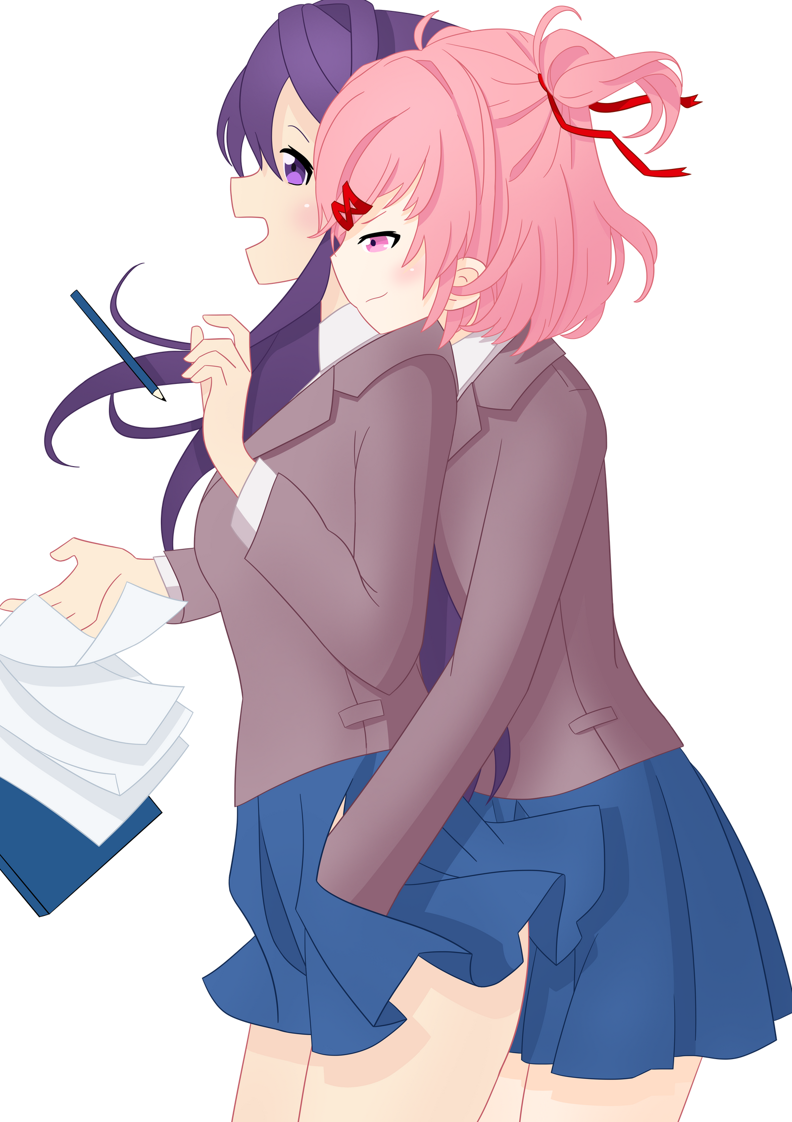 Yuri X Natsuki She Got Into Her Skirt Ddlc By Fukuhana1000 On Deviantart