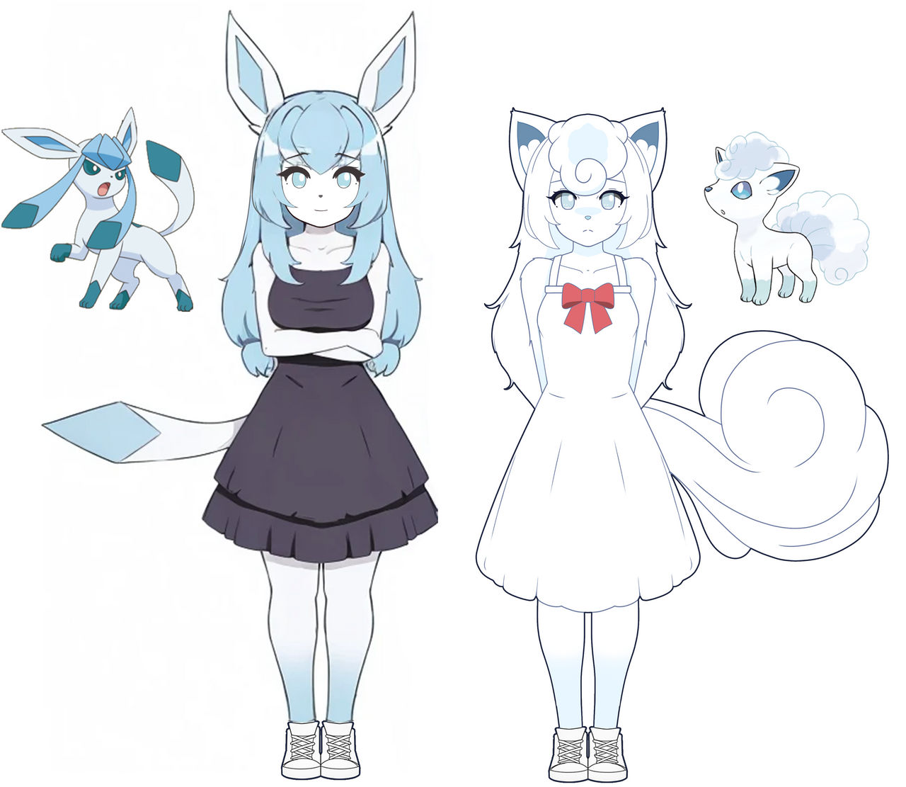 Glaceon And Alolan Vulpix Furry Art By Marshmellofanatic On Deviantart