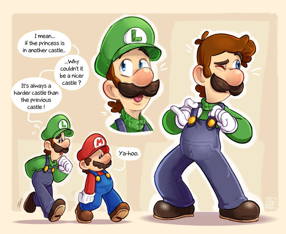 Super Mario Luigi Sketches By Francoisl Artblog On Deviantart