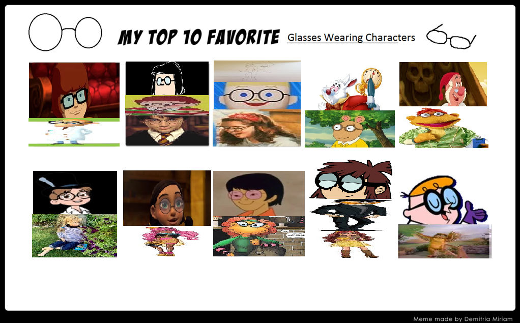 My Top 10 Favorite Glasses Wearing Characters By Mileymouse101 On