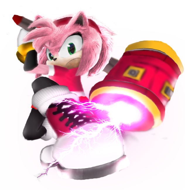 Amy Rose Movie Attacking The Robots By Paulinaolguin On Deviantart