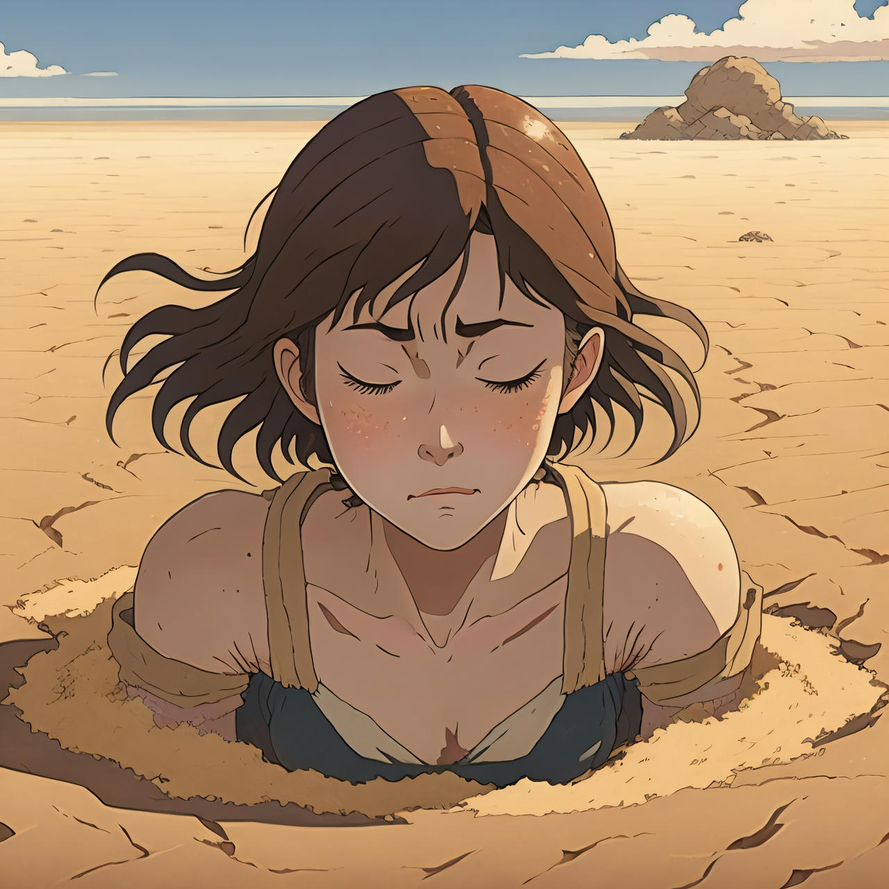 Girl Sinks Deep In Desert Quicksand By Xakera1 On Deviantart