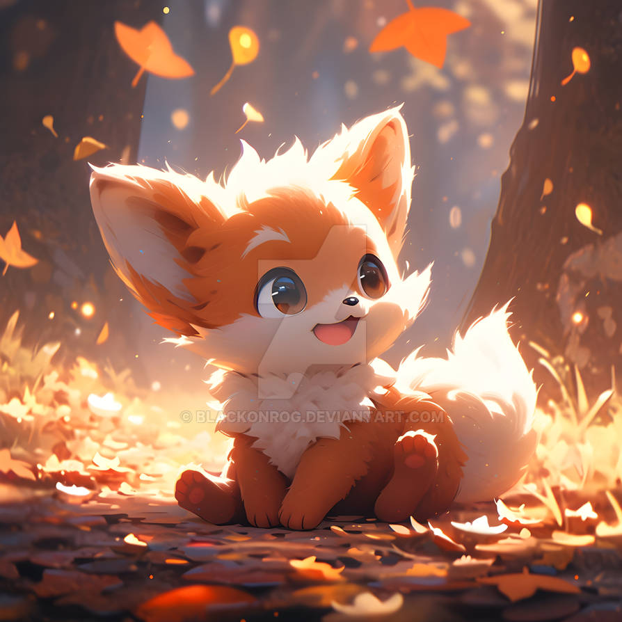 Premium Cute Fox Digital Illustration By Blackonrog On Deviantart