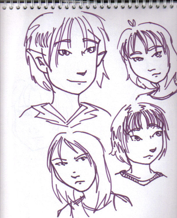 Page of faces sharpie style by crassenti on DeviantArt