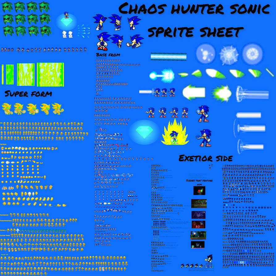 My Sonic Battle Chaos Hunter Sprite Sheet By Sonicxcreepypastyx On Deviantart