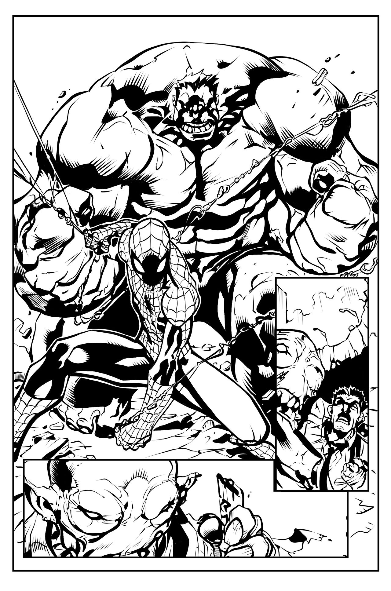 My Inking Of A Spidermandraw Joe Madureira By Pisto1992 On Deviantart