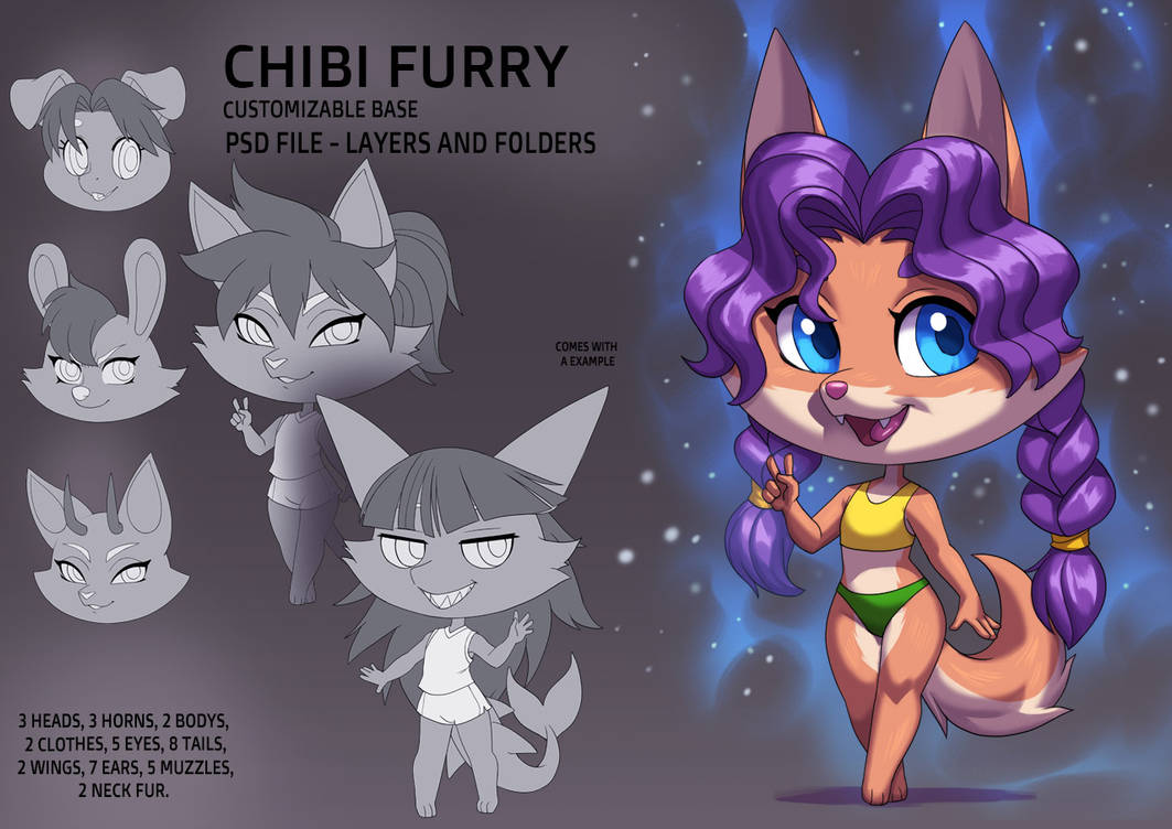 Chibi Furry Base Customizable By Playfurry On Deviantart