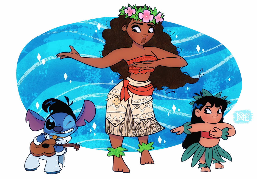 Moana With Lilo And Stitch By Duck4lunch On Deviantart