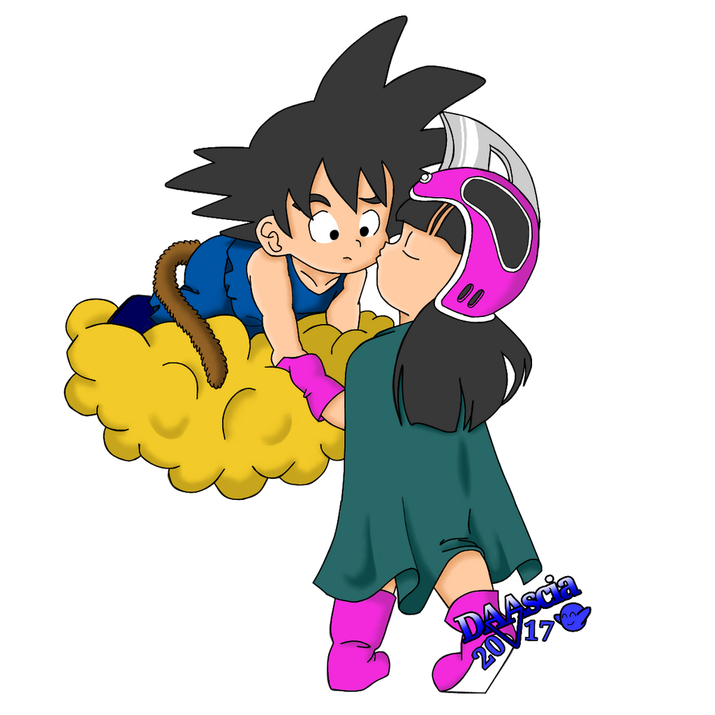 Goku And Chichi Kiss By Daascia On Deviantart