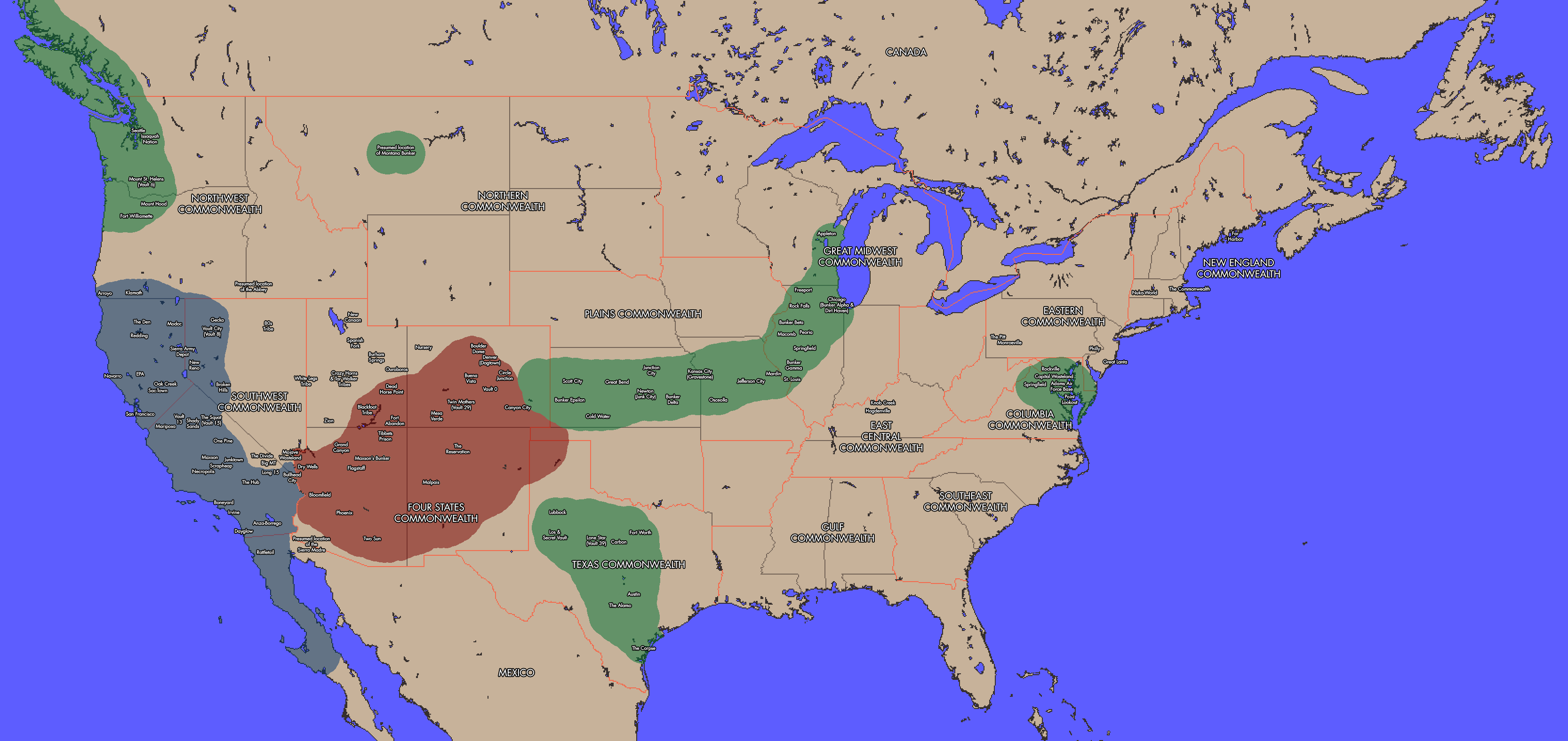Fallout world map Fallout world map