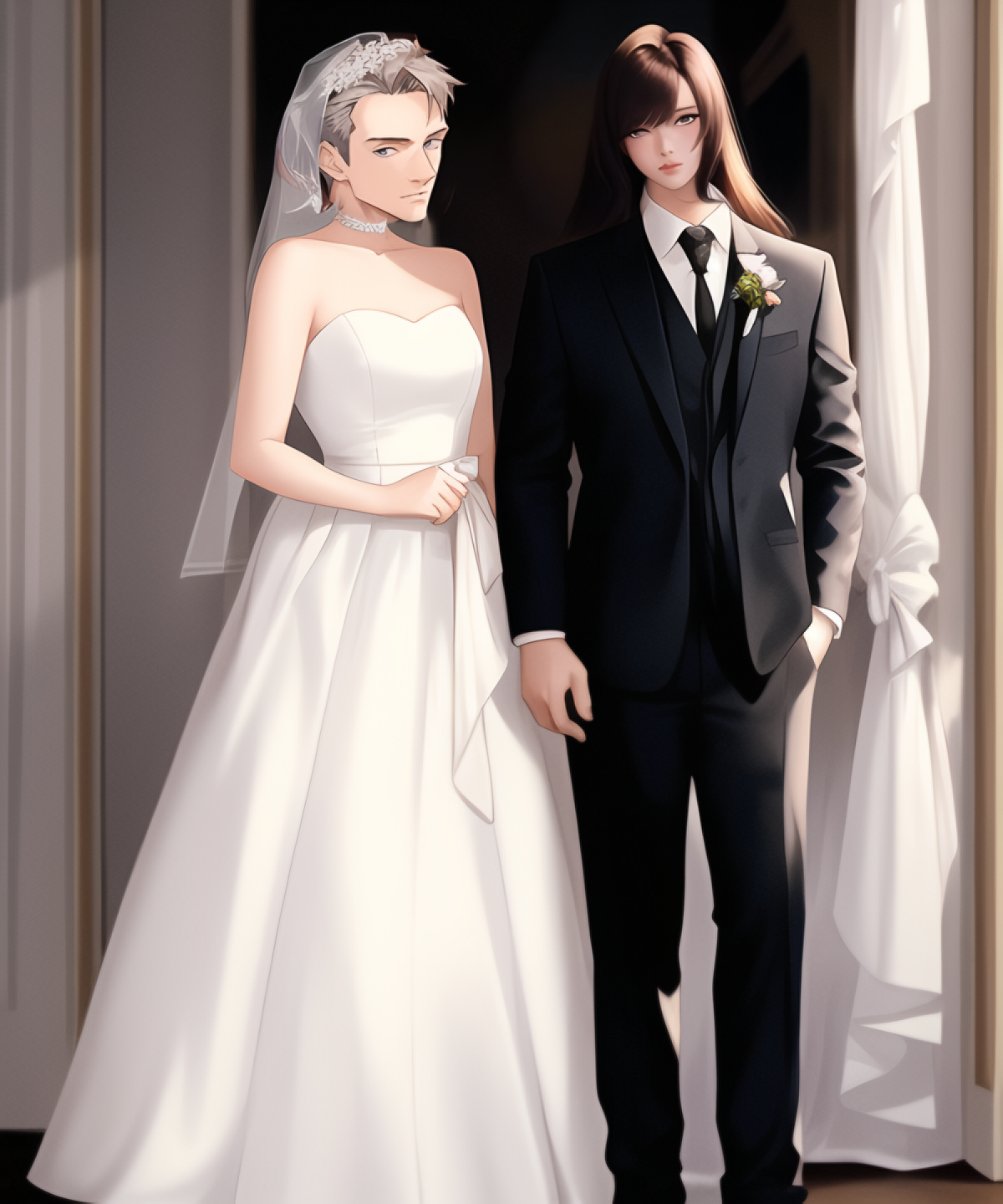 Mtf Ftm Headswap Couple Wedding By Df12 Sneaky On Deviantart