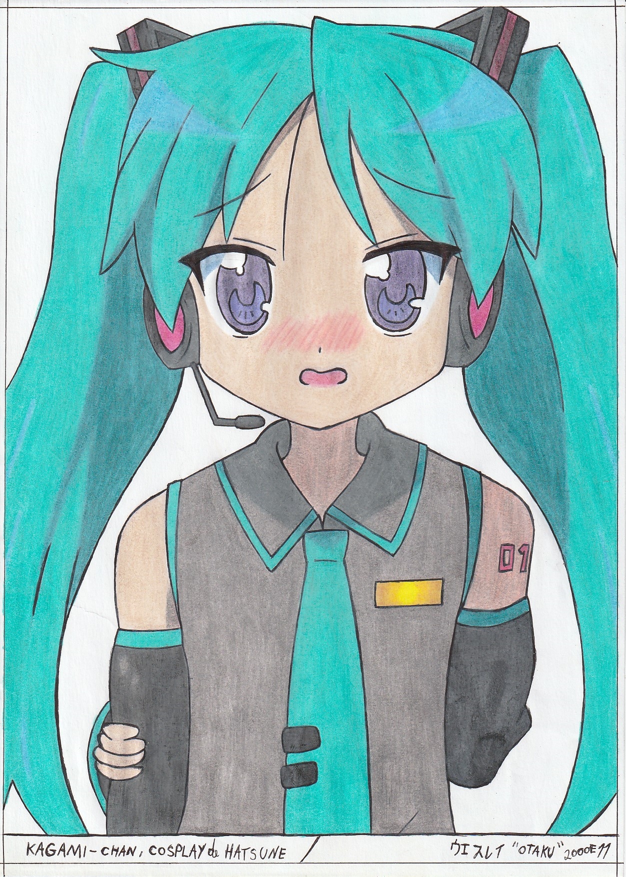 Kagami Hiiragi Cosplaying Hatsune Miku By Kitovshinov On Deviantart