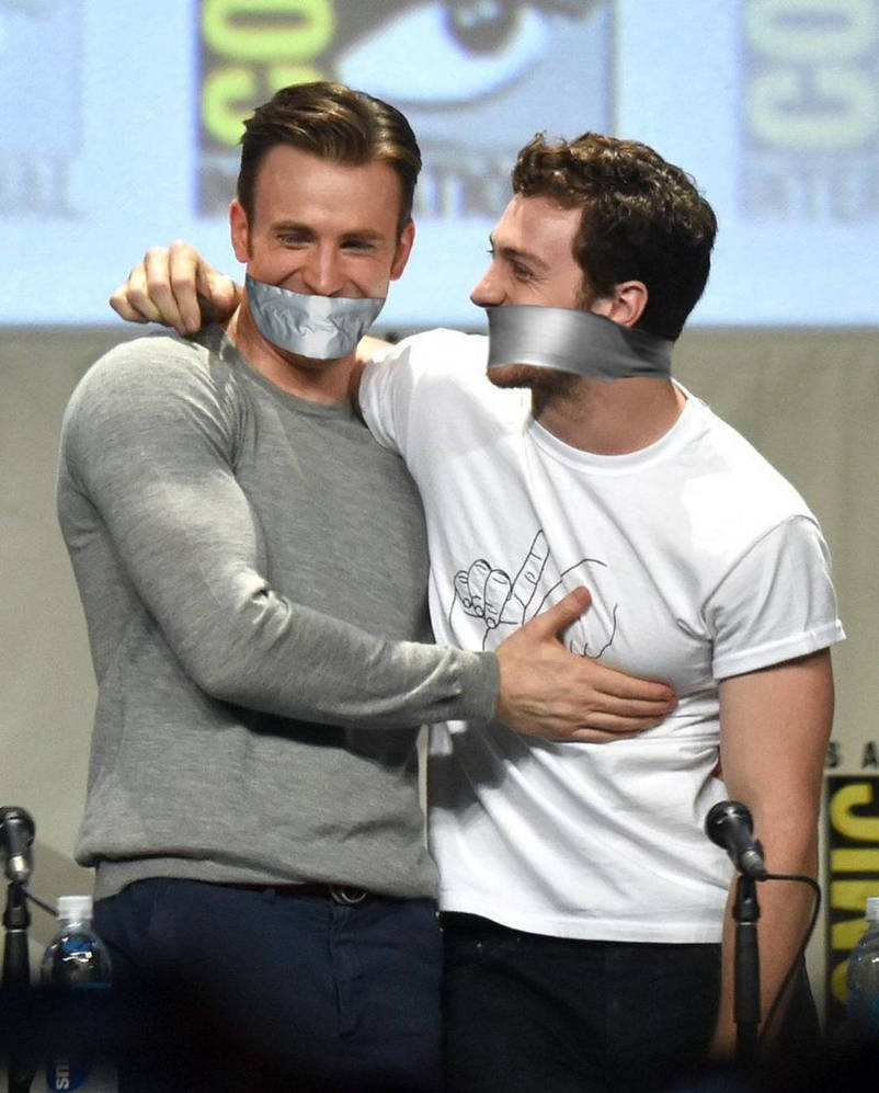 Chris Evans and Aaron Taylor-Johnson gagged by Bound223 on DeviantArt Chris Evans and Aaron Taylor-Johnson gagged by Bound223 on DeviantArt