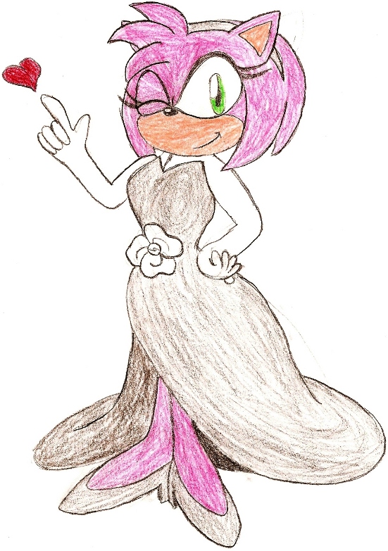Amy Rose in a Silver Dress by germanname1990 on DeviantArt