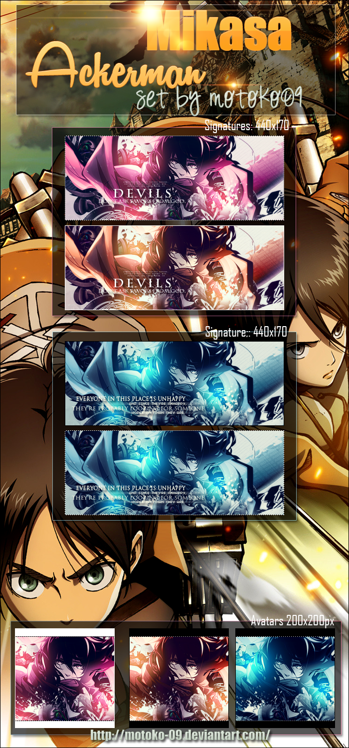 Mikasa Ackerman Set By Motoko 09 On Deviantart