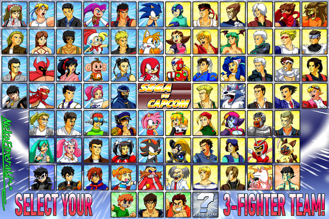 Sega vs Capcom- Full Emerald Fan Roster by NekoEmerald on DeviantArt Sega vs Capcom- Full Emerald Fan Roster by NekoEmerald on DeviantArt