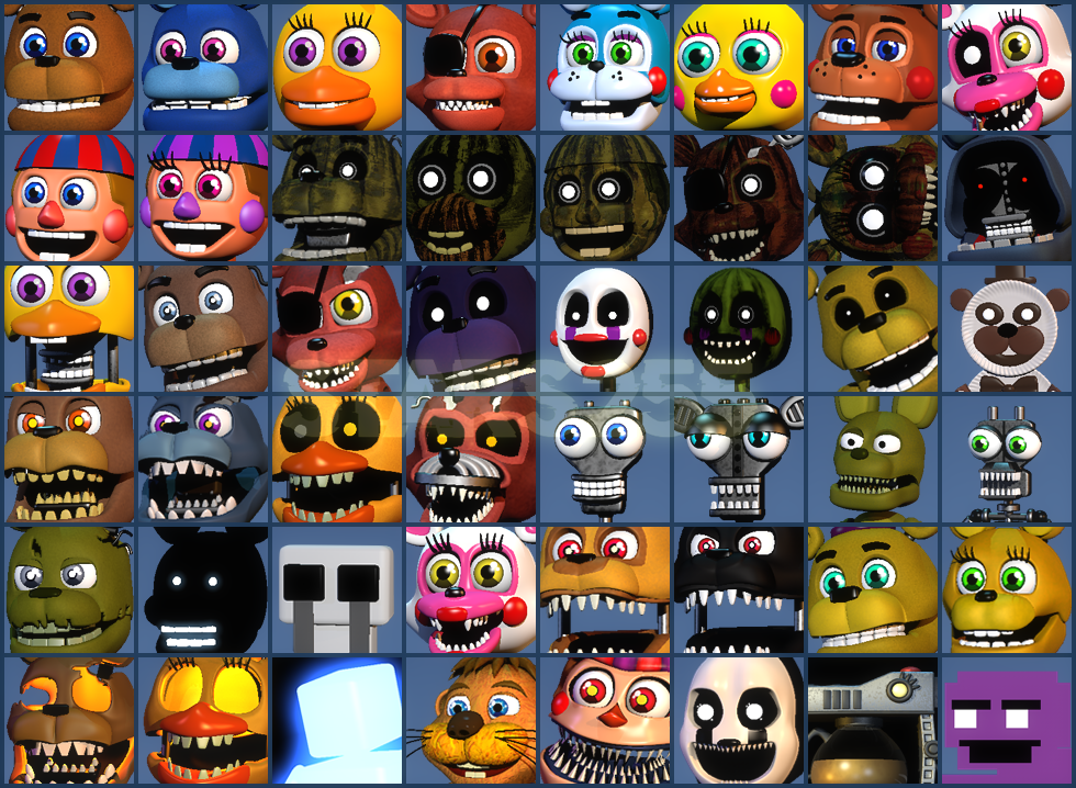 Fnaf World Roster C4d Accurate By Stars255 On Deviantart