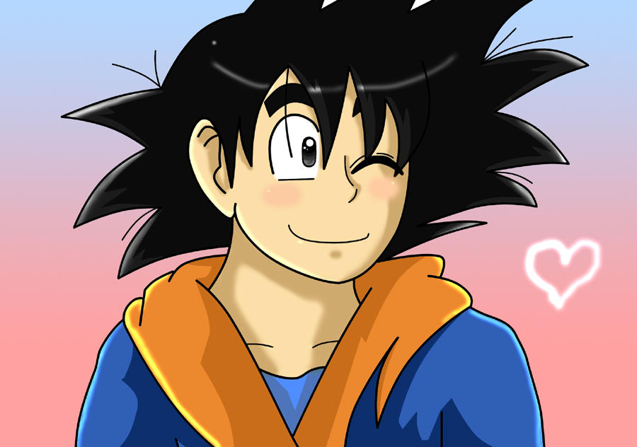 :Happy Goku: Colour by dbzfannie on DeviantArt