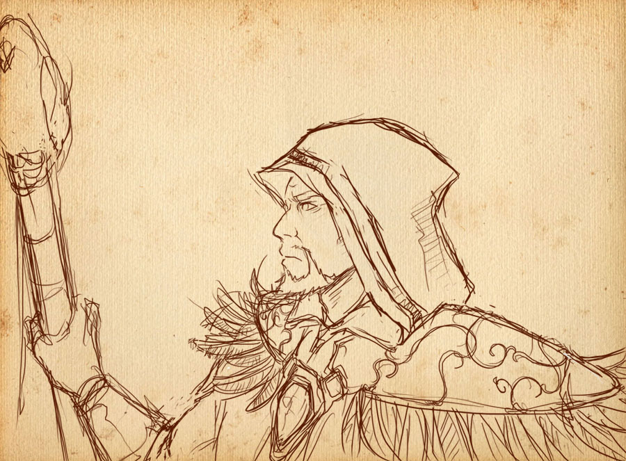 Warcraft III Medivh sketch by pomdim on DeviantArt