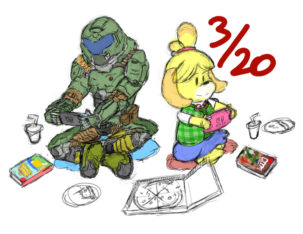 Doomguy And Isabelle By Limitbreakfull On Deviantart