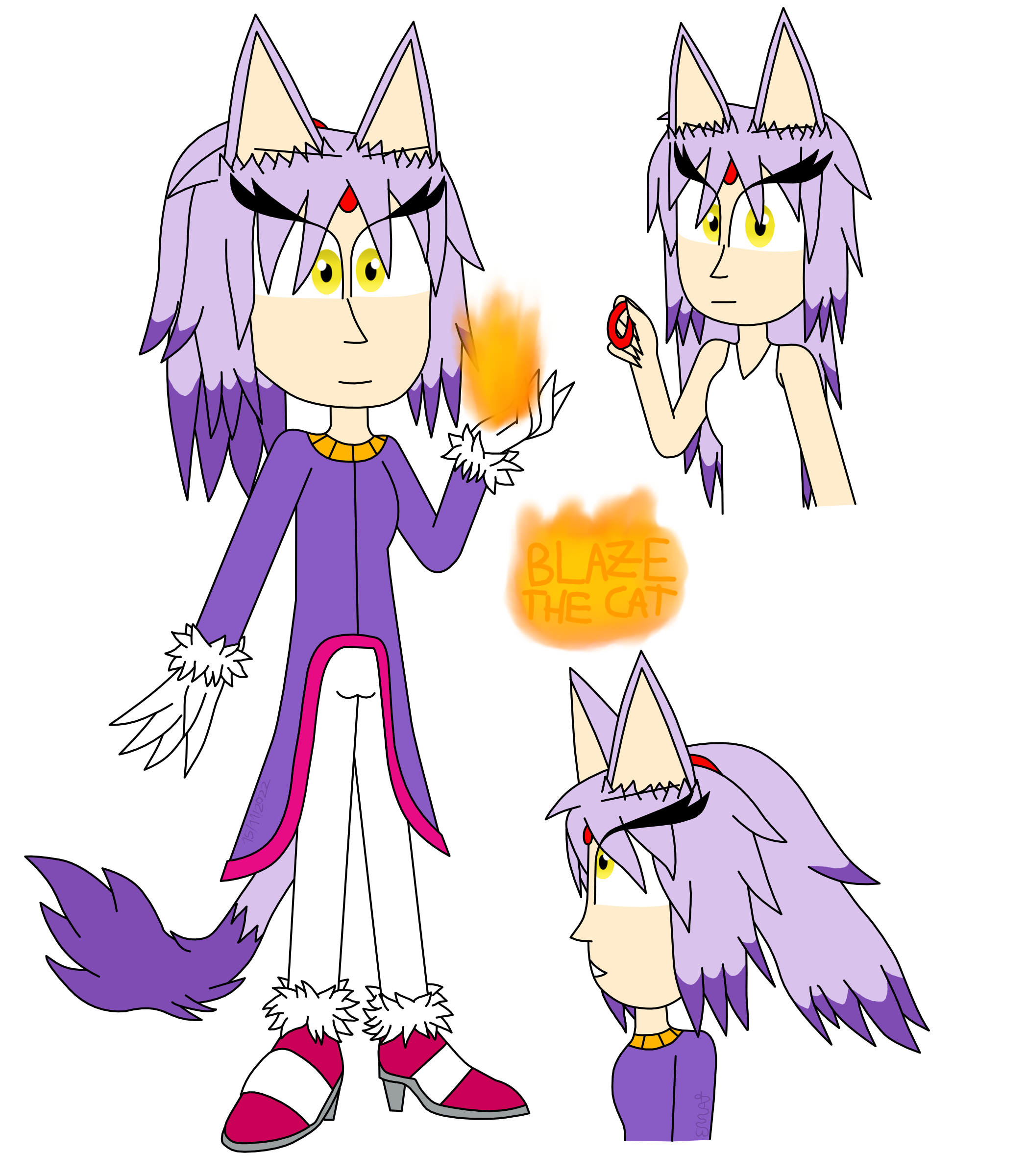 Sonic Blaze The Cat Human Version By Redfoxart21 On Deviantart