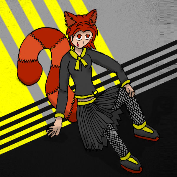 Schoolgirl Red Panda Girl Color By Cyberkaku On Deviantart