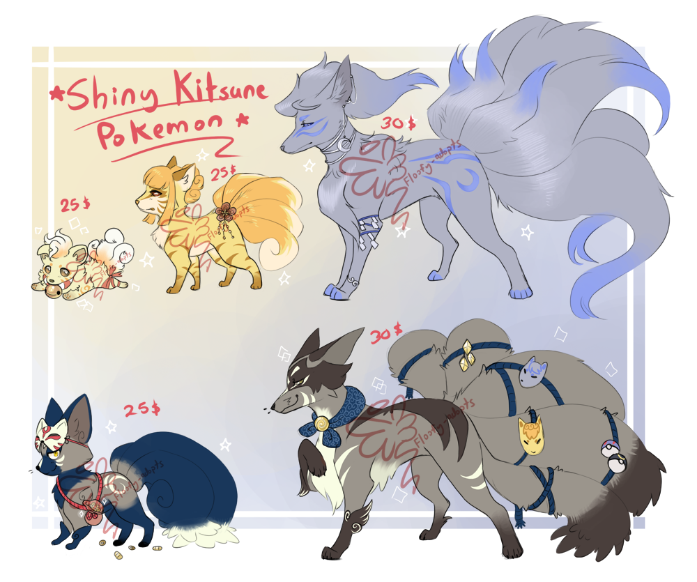 Shiny Kitsune Pokemon p2 -closed- by Floofy-adopts on DeviantArt Shiny Kitsune Pokemon p2 -closed- by Floofy-adopts on DeviantArt