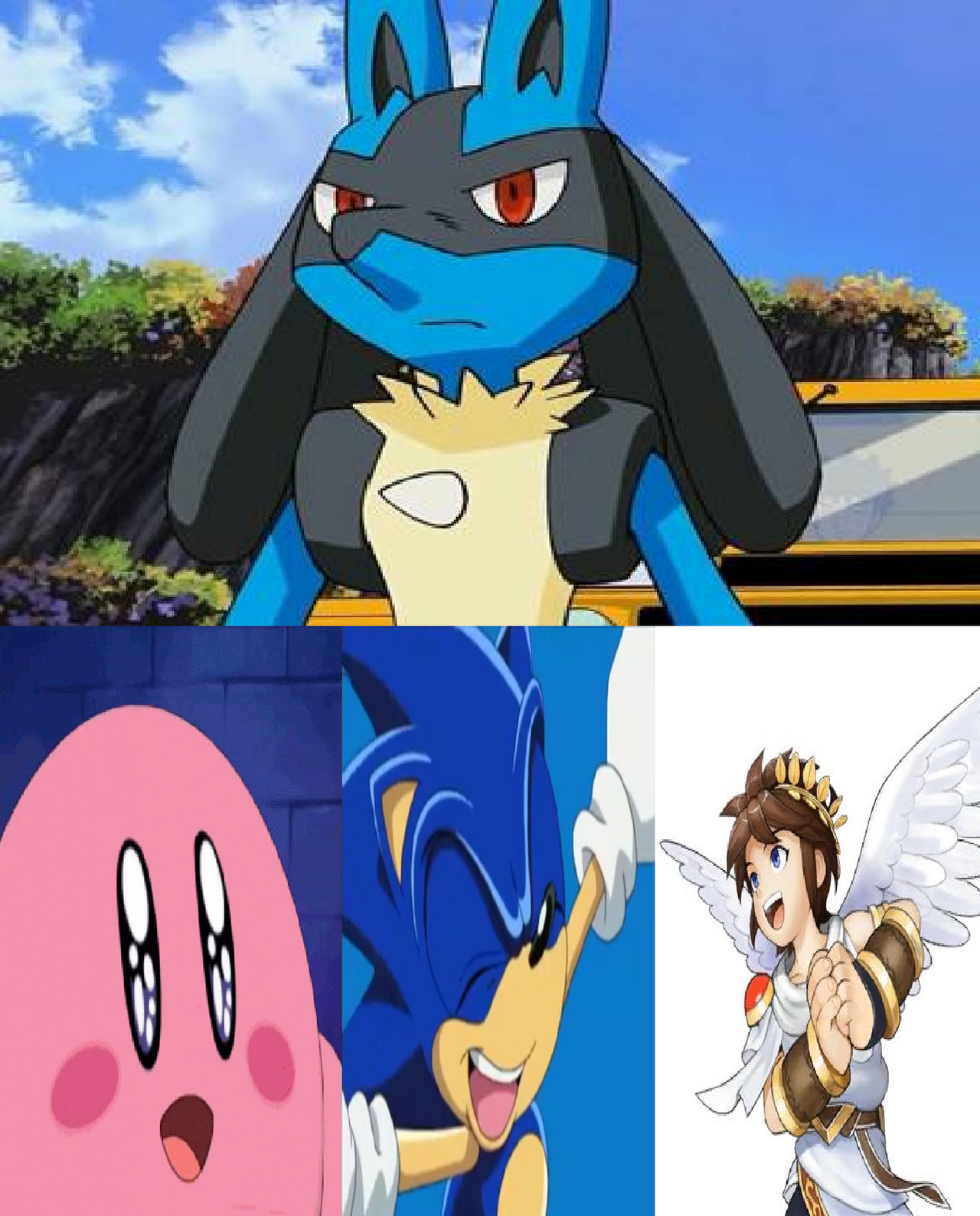 Kirby Sonic And Pit Loves Lucario By Xxrussellhallxx On Deviantart