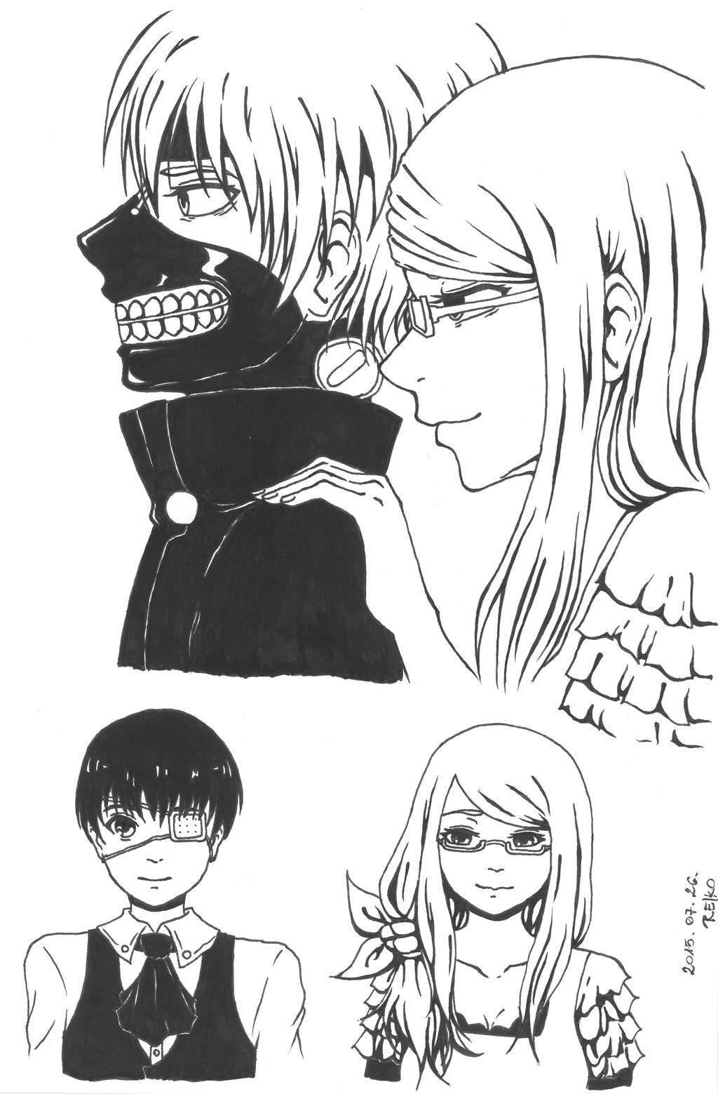 Tokyo Ghoul Rize And Kaneki By Reikox On Deviantart