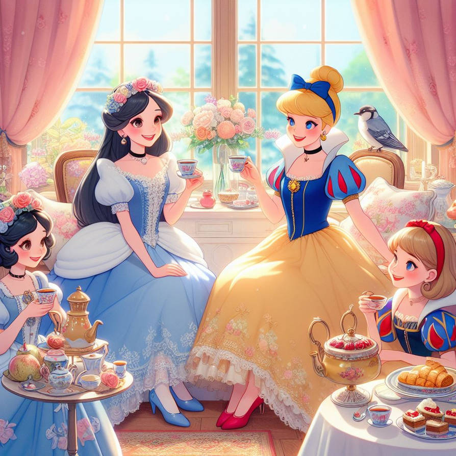Cinderella And Snow White With Their Daughters By Gumbit On Deviantart