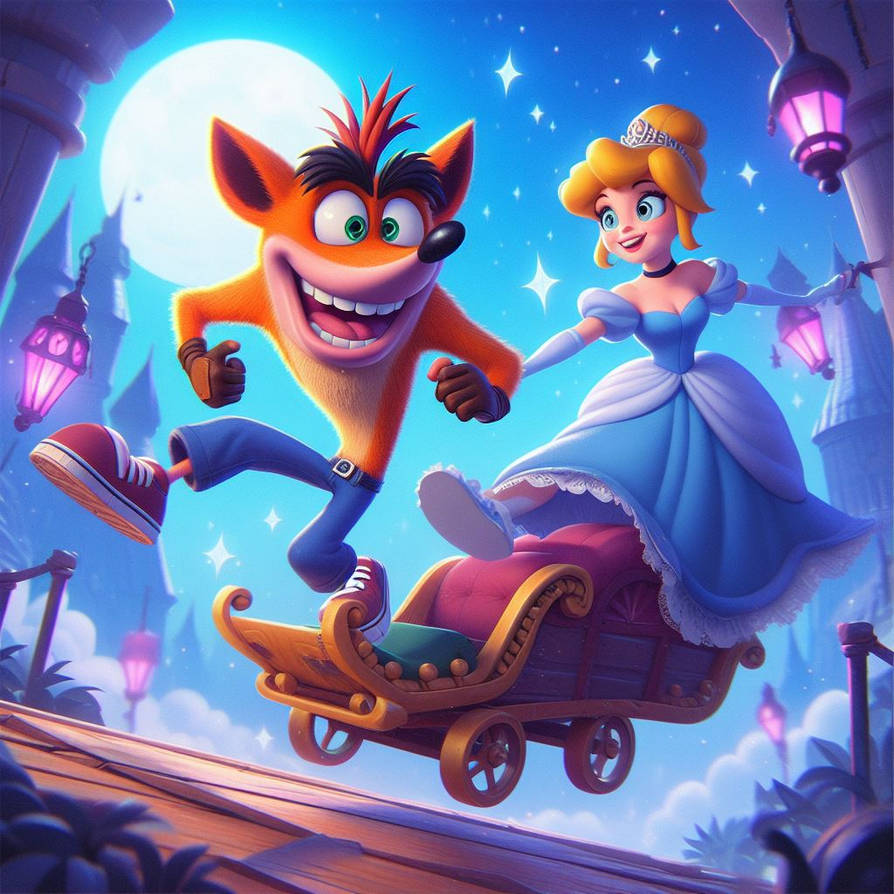 Crash And Cinderella On Adventure By Gumbit On Deviantart
