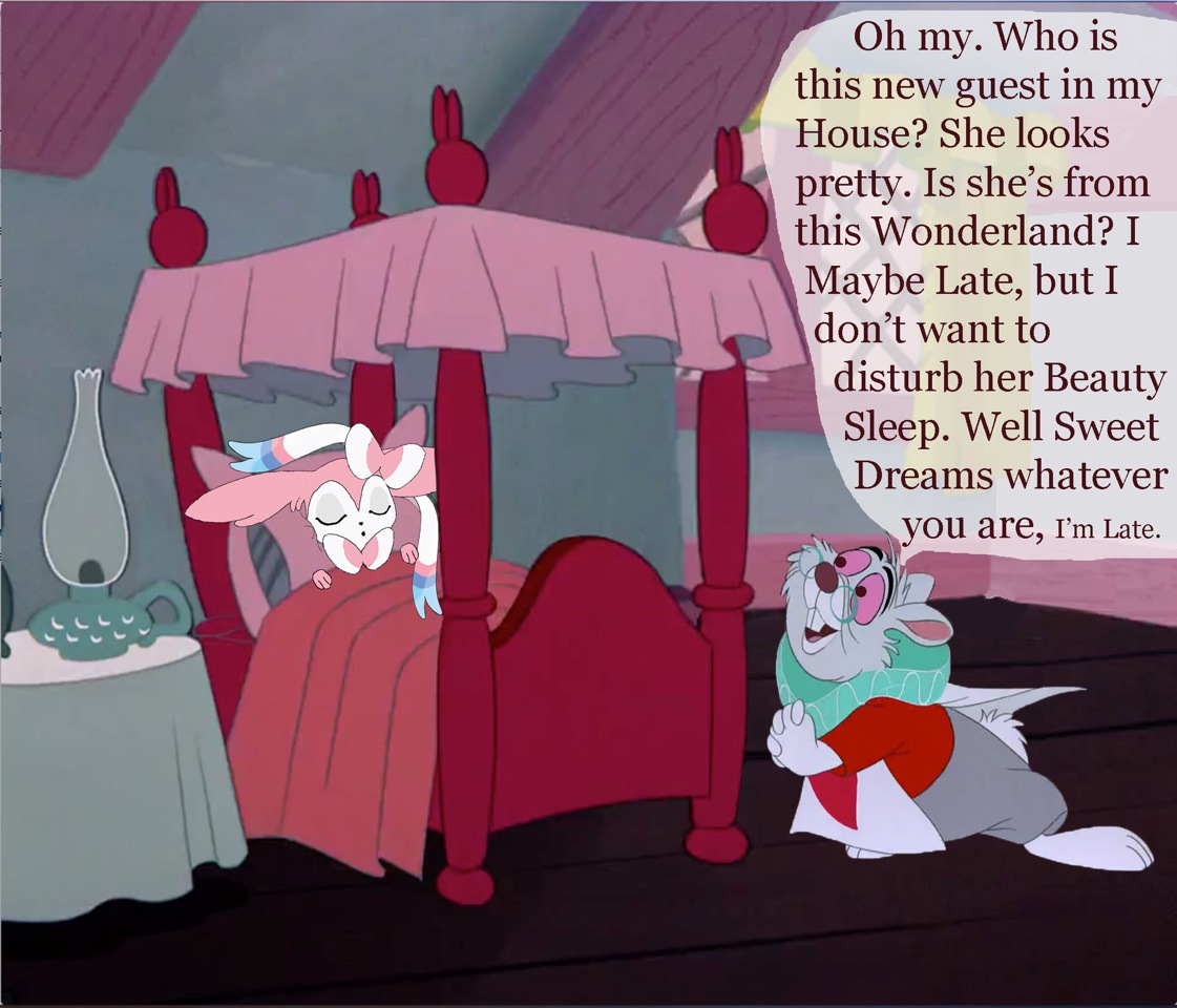 Sylveon Sleeping In The White Rabbits Bed By Lagovulpesthegentle On Deviantart