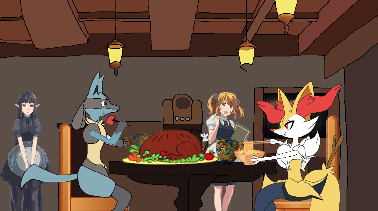 Lucario X Braixen In Nekoya Restaurant By Xxalonexartistxx On Deviantart