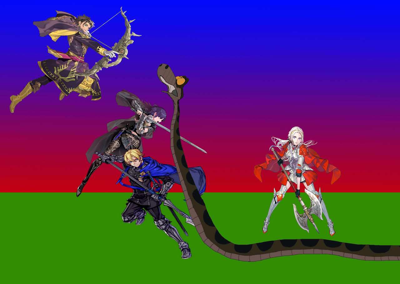 Byleth, Edelgard, Dimitri and Claude VS Kaa by LagovulpesTheGentle on ... Byleth, Edelgard, Dimitri and Claude VS Kaa by LagovulpesTheGentle on ...