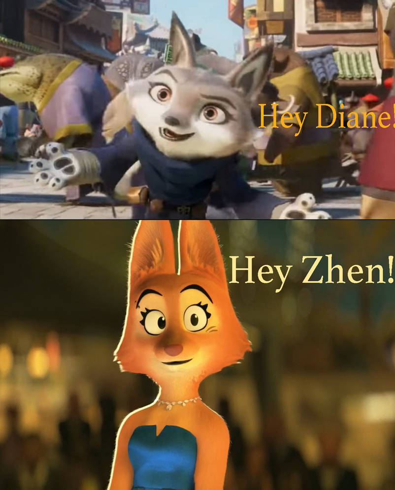 Zhen Saying Hello To Diane Foxington By Lagovulpesthegentle On Deviantart