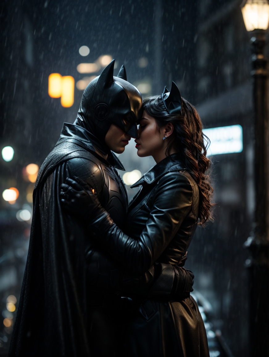 Batman Kissing Catwoman Night By Qss1998 On Deviantart