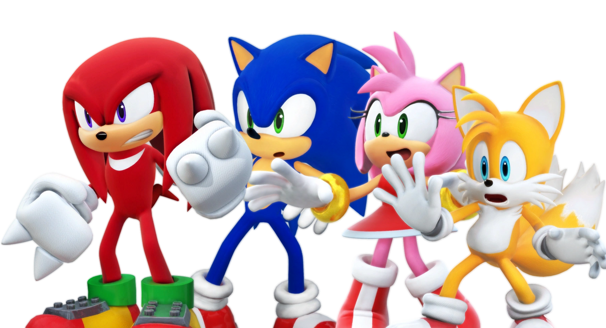 Knuckles Protects Sonic Amy And Tails By Markendria2007 On Deviantart