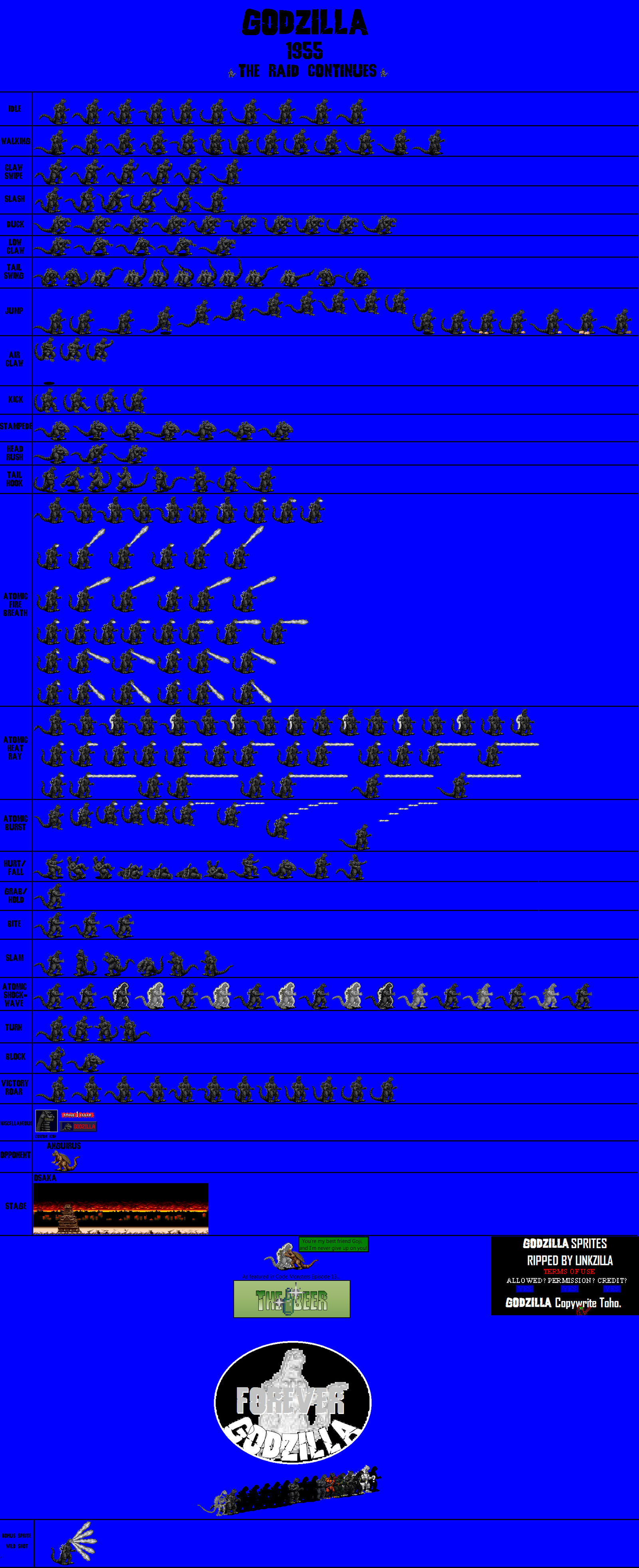 Godzilla '55 Sprite Sheet by Linkzilla on DeviantArt Godzilla '55 Sprite Sheet by Linkzilla on DeviantArt