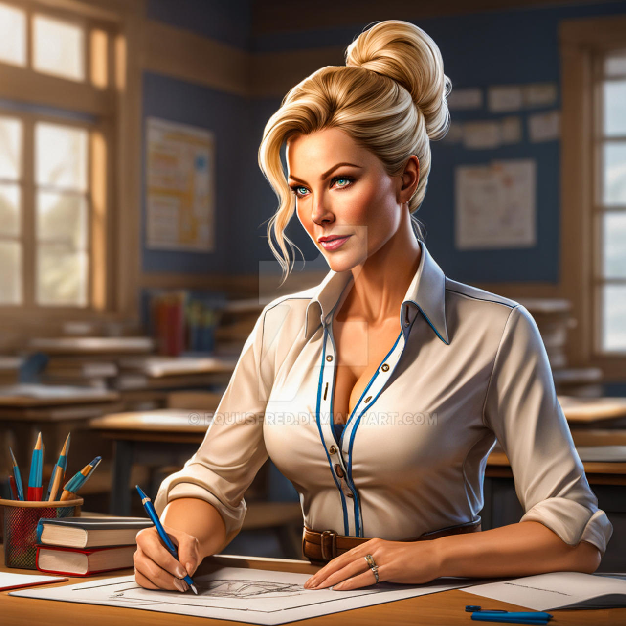 Teacher In The Classroom By Equusfred On Deviantart
