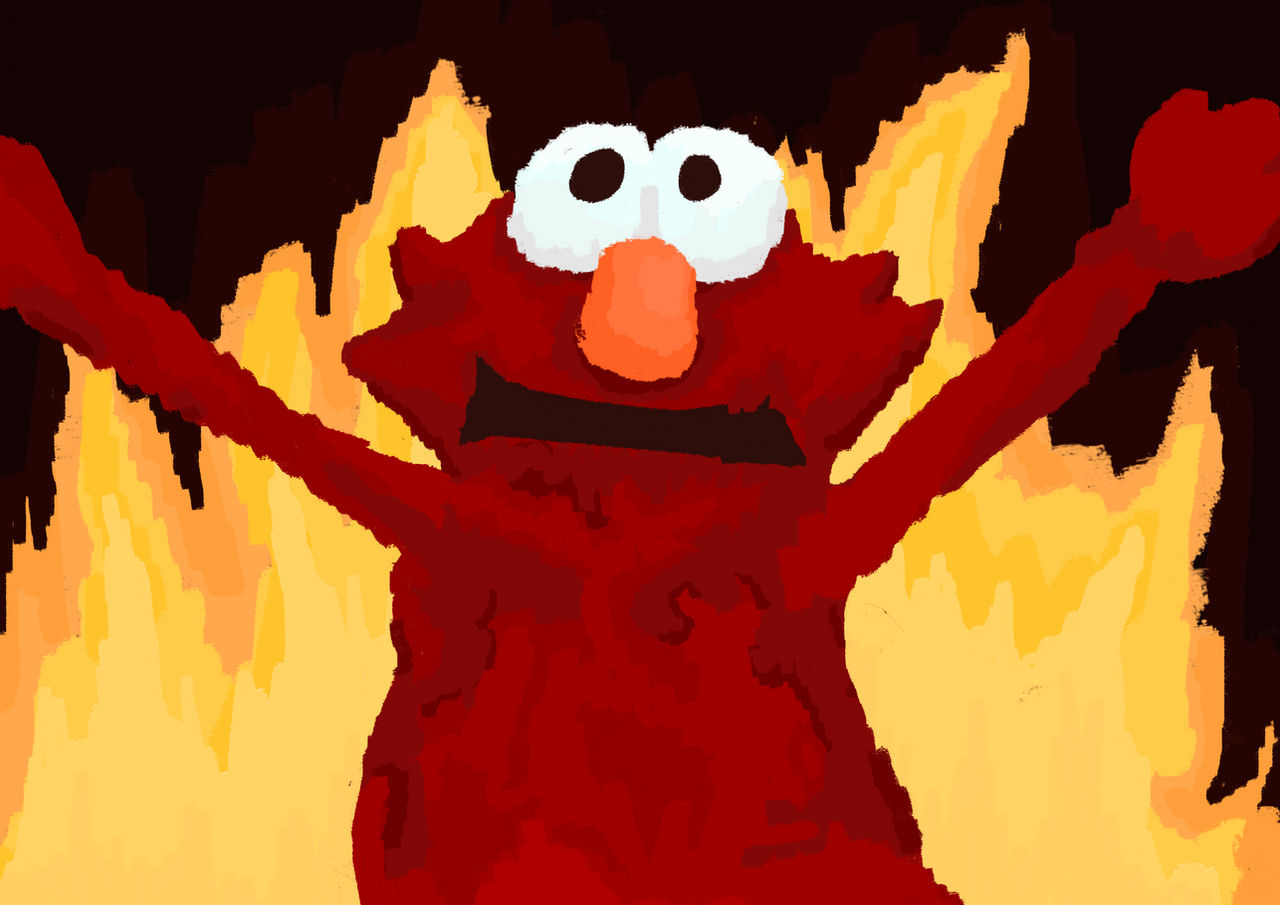 Elmo On Fire Normal Eyes By Looneydemon22 On Deviantart