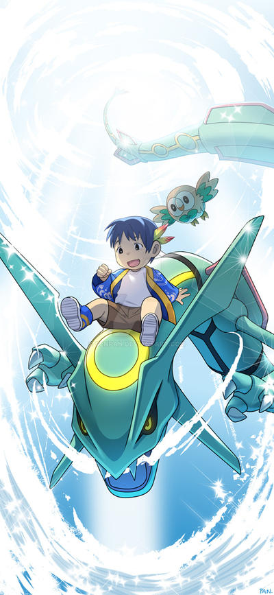 Commission Playing With Rayquaza By Kenpan On Deviantart