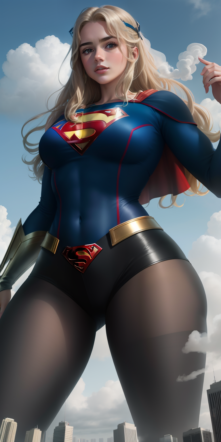 Giant Super Sexy Supergirl Ai Art Generator By Evandromarquesamv On Deviantart